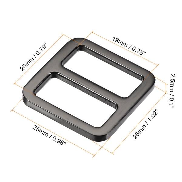 19mm(0.75") Flat Metal Slide Strap Adjustable Buckle Black 10pcs - Bed ...