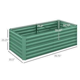 Outdoor Planter Box Raised Garden Bed Kit with Open Bottom Bed, Green ...