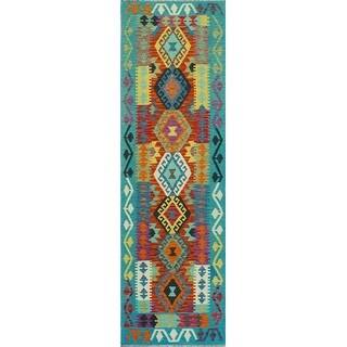 Flatweave Useni Turquoise/Rust Runner - 2'6" x 9'3" - Bed Bath & Beyond ...