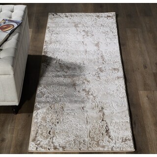 Petra Collection Brown/Beige Abstract Area Rug - Bed Bath & Beyond ...