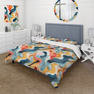 Designart "Modern Colorful Eclectic Verve" Floral bedding covert set ...