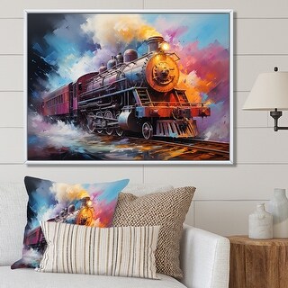 Designart "Abstract Train Chromatic Journey I" Transportation Framed ...