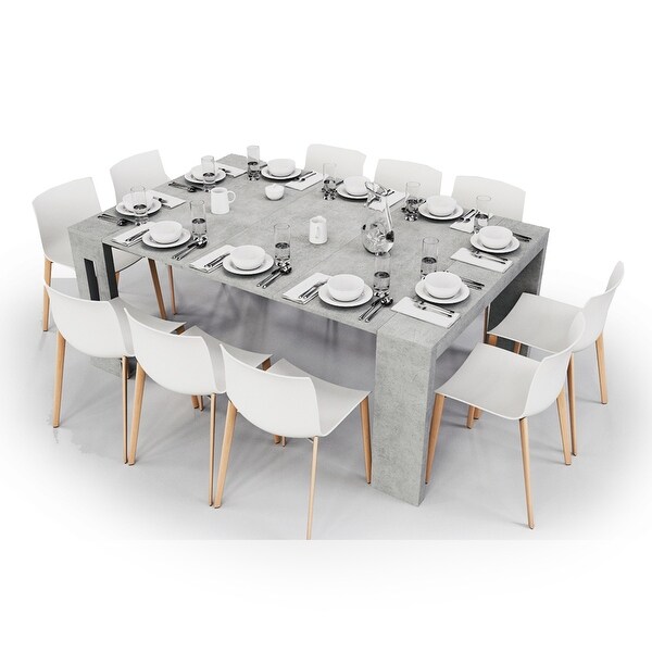 ELASTO Grey Concrete Extendable Console Dining Table by Talenti Casa On Sale Bed Bath Beyond 18735802