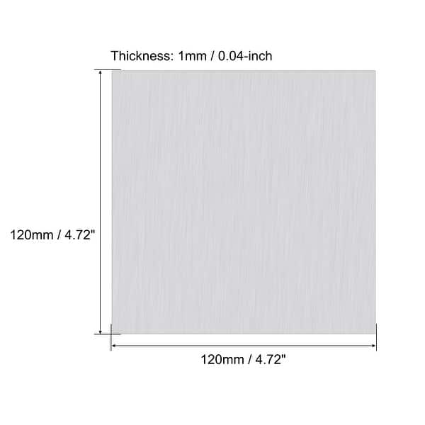 120mm x 120mm x 1mm Rectangle 1060 Aluminum Sheet Flat Metal Plate ...