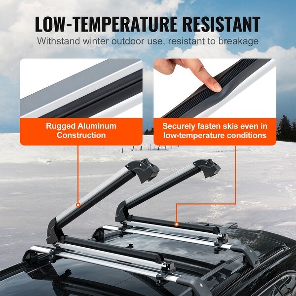 Ski and Snowboard Roof Rack 31.7 Inch Universal Ski Rack for Car Roof Fit Most Crossbars