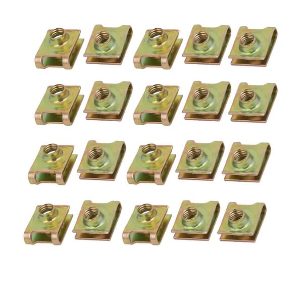 20pcs Spring Steel Speed Fastener Extruded U Nut for M6 Screw - Brass ...
