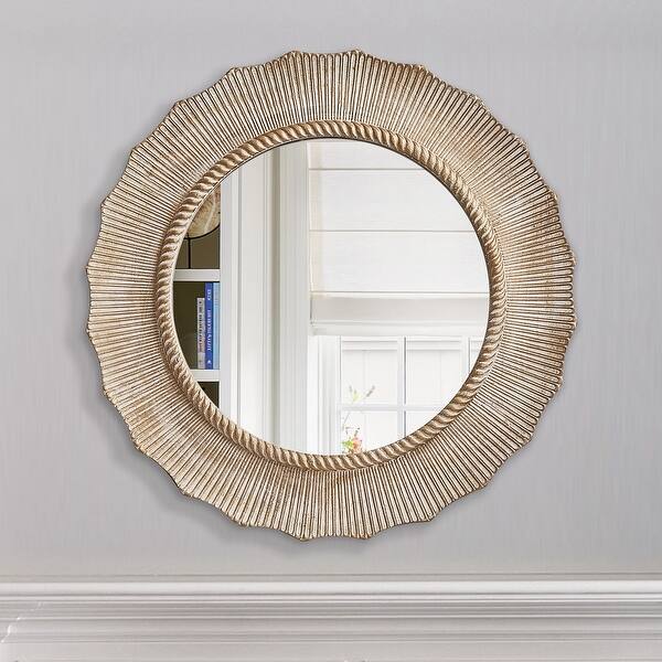 30-in Bohemian Beige Round Wooden Decorative Bathroom Vanity Wall ...