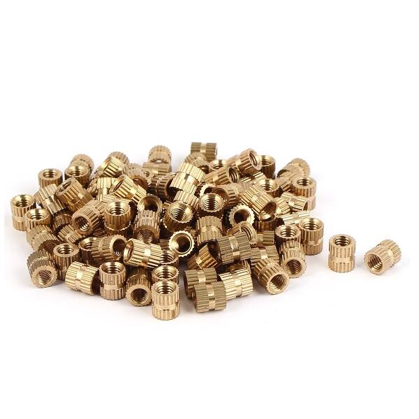 M5 x 8mm Female Thread Brass Knurled Threaded Round Insert Embedded ...