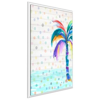 "Funky Palm on Dots I" Print on Floating Canvas - Bed Bath & Beyond ...