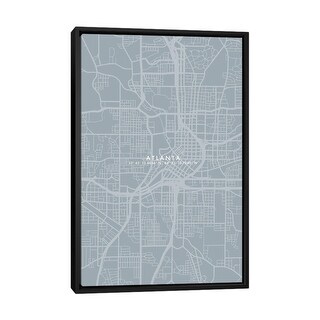 iCanvas "Atlanta City Map Simple Color" by WallDecorAddict Framed - Bed ...