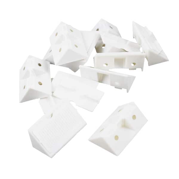 Furniture Cabinet Fastener Corner Braces Angle Brackets White 10pcs ...