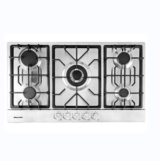 34 in. Gas Range with Dual Size Power Burner Dual Fuel 5 Burner - Bed ...