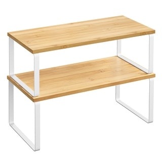 Cabinet Organizer Shelf, Set of 2 Kitchen Counter Shelves, Kitchen ...