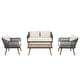 Outdoor 4 Pieces Rope Conversation Set with Cushions - Bed Bath ...