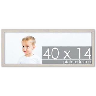 40x14 Traditional White Washed Wood Picture Panoramic Frame - Panoramic ...