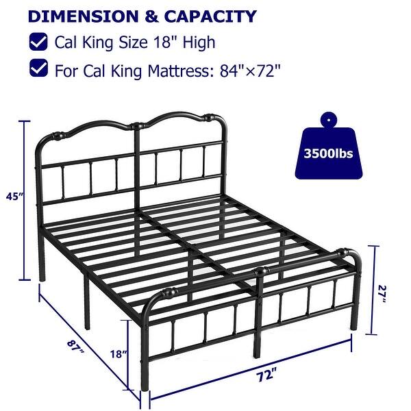 Ctw Black Metal Modern Heavy-duty18-inch Platform-bed - Bed Bath ...