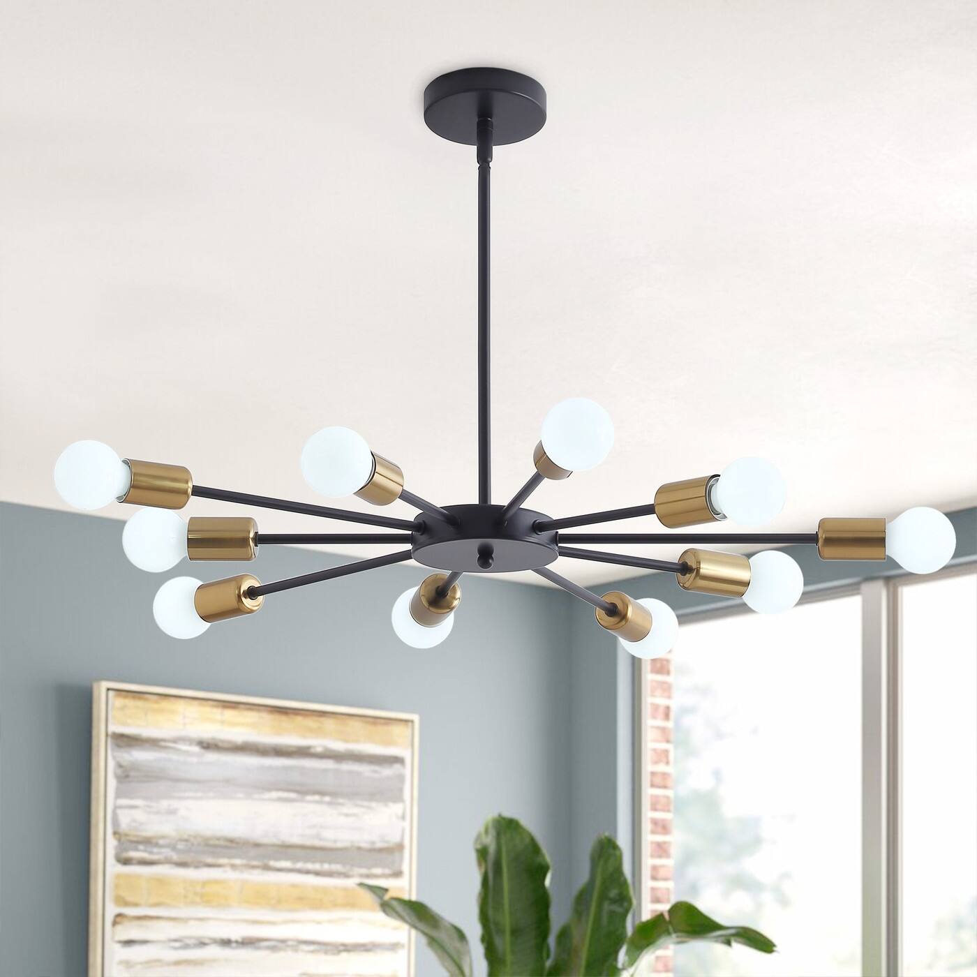 Modern Black 10-Light Sputnik Design Pendant Lighting Fixture - On Sale ...