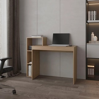 Versatile Natural Oak Computer Desk with Open Storage - Bed Bath ...