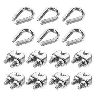 Stainless Steel Wire Rope Cable Clip Clamp Tube Thimble and Crimping ...