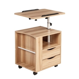 Bedside Table Workstation with Adjustable Swivel Tilt Top, Rolling ...