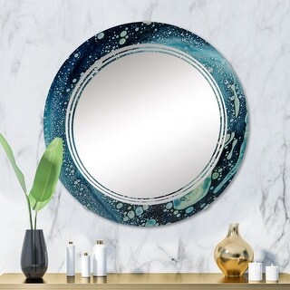 Designart 'Geometric Cream Block I' Printed Modern WallMirror ...