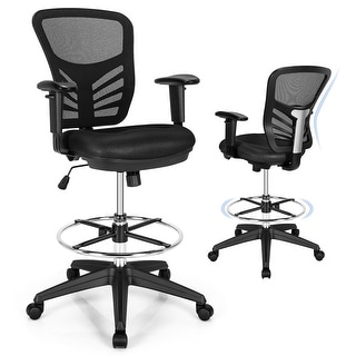 Mesh Drafting Chair Standing Desk Chair Swivel Rolling Office Chair ...