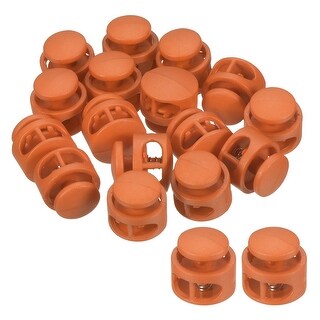 16Pcs 0.7" Dia Cord Locks Double Hole Cord Fastener Orange - Bed Bath ...