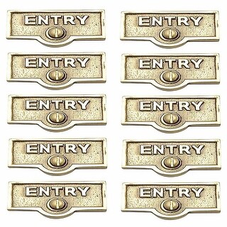 10 Switch Plate Tags ENTRY Name Signs Labels Lacquered Brass ...