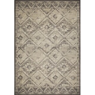 5' x 8' Gray Beige Distressed Diamond Area Rug - 3'6" - Bed Bath ...