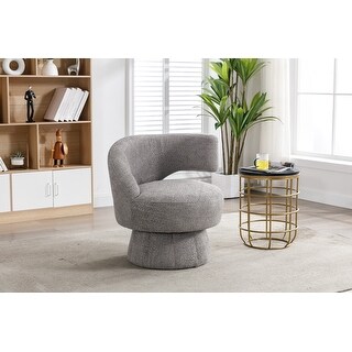 360° Rotating Chair Round Armchairs with Wide Upholstered Lounge Chairs ...