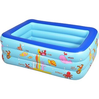 Inflatable Swimming Pool for 1-2 Kids, Blue Water Pool for Family - Bed ...