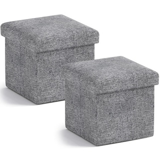 2 Pack Small Foldable Square Storage Ottoman Cube - Bed Bath & Beyond ...