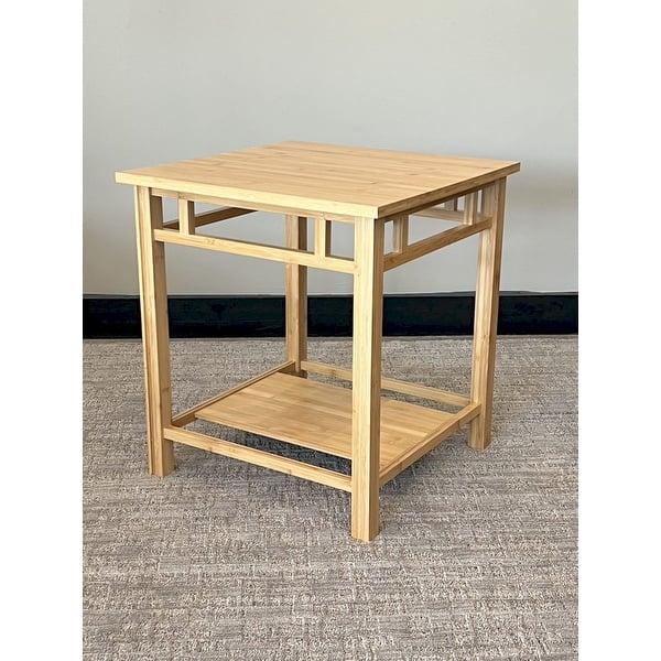 Zen End Table with Shelf in Natural - Bed Bath & Beyond - 41440304