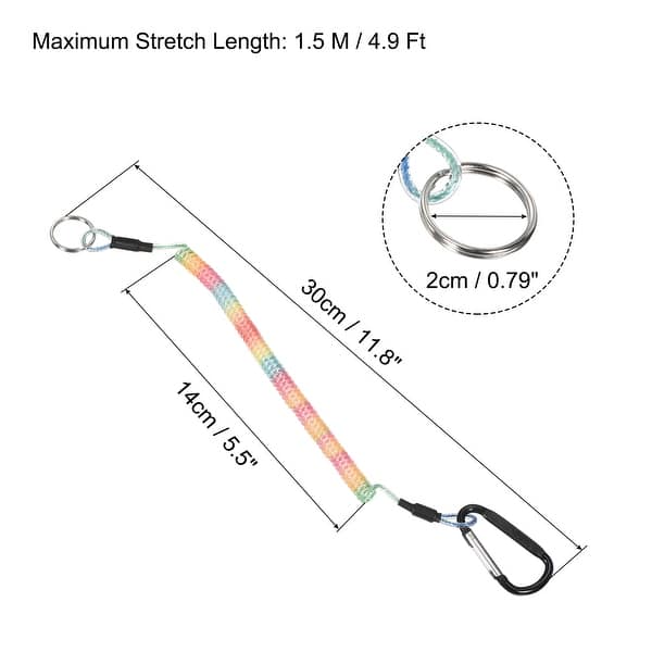 Fishing Tool Lanyard, Safety Cord Spiral Coiled Lanyards Tether w Clip ...