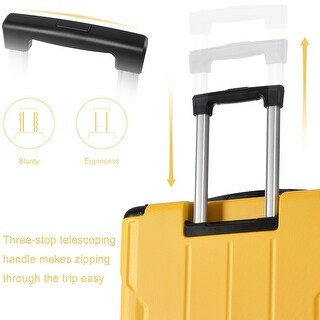 2 Piece Hard Case Trunk Expandable Suitcase Set Storage Trunks, Yellow ...