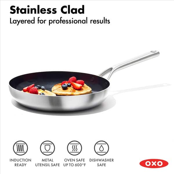 OXO Mira 3-Ply Stainless Steel Non-Stick Frying Pan, 8" - Bed Bath ...