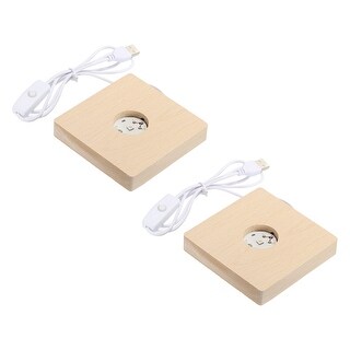 LED Wooden Ball Stand Holders Displays 10x10x2cm Colorful Light Square ...