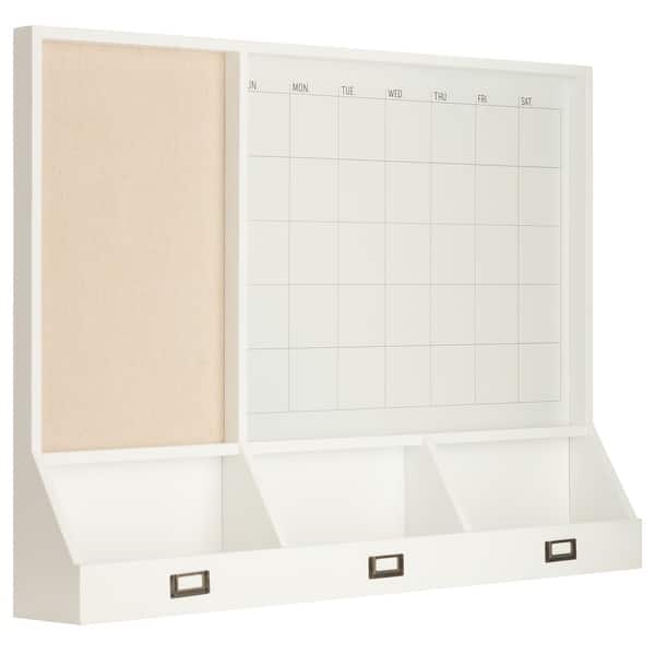 Fabric Pinboard and Monthly Calendar Wall Organizer with Storage ...