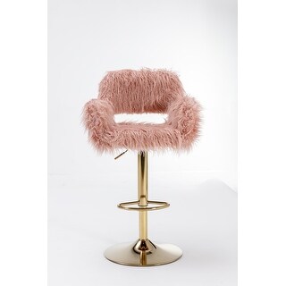 Plush Upholstered Bar Stools Set of 2, Open Back Bar Chair with Arms ...