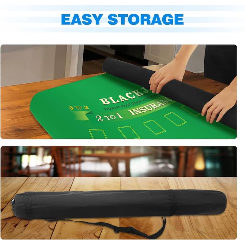 GSE™ 70"x35" Casino Blackjack Layout Mat with Carrying Bag, Non-Slip ...
