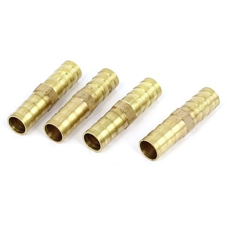4pcs Gold Tone 10mm to 10mm Straight Coupler Barb Air Tubing Pipe Hose ...