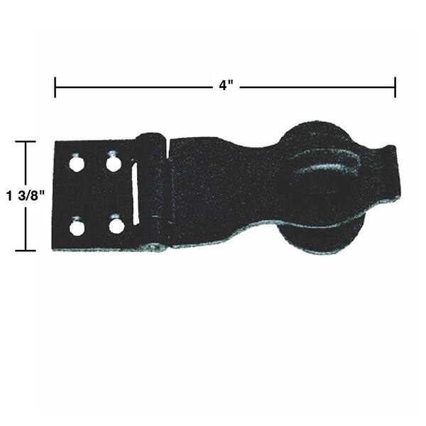 Black Hasp Lock 4" x 1.75" Heavy Duty Wrought Iron Rust Resistant Hasp ...