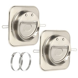 2 Set 4" Stainless Steel Backdraft Damper with Ducting Hose Clamp ...