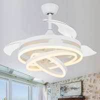 Oaks Aura 42in. LED DIY Shape Modern Ring Ceiling Fan With Lights, 6 ...