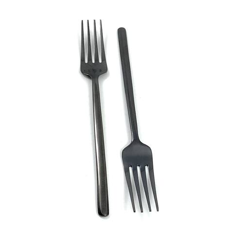 VIBHSA Stainless Steel Black Dinner Forks set of 4 - Overstock - 31251056