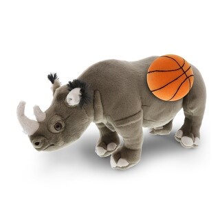 DolliBu Soft Huggable Rhino Stuffed Animal with Basketball Plush - 16 ...