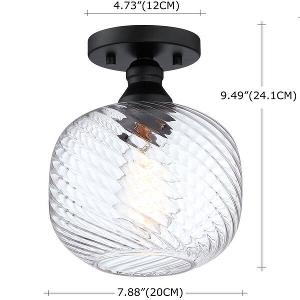 1-Light Textured Glass Shade Ceiling Light - φ7.88"x9.49" - Bed Bath ...