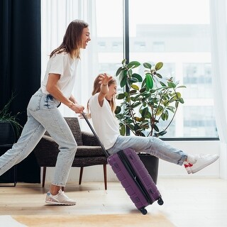 Luggage Expandable Suitcase Trunks 3 Piece Set Trolley Case, Purple ...