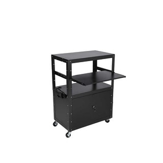 Height Adjustable Rolling AV Cart with Locking Cabinet - Bed Bath ...