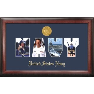 Patriot Frames Navy Collage Photo Frame Gold Medallion - Bed Bath ...